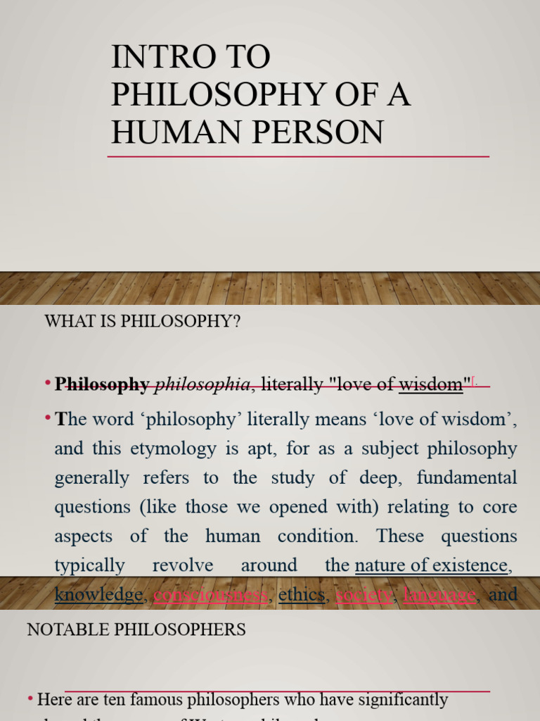 Philo Q1 W1 Intro To Philosophy of A Human Person | PDF | Society | Emotions