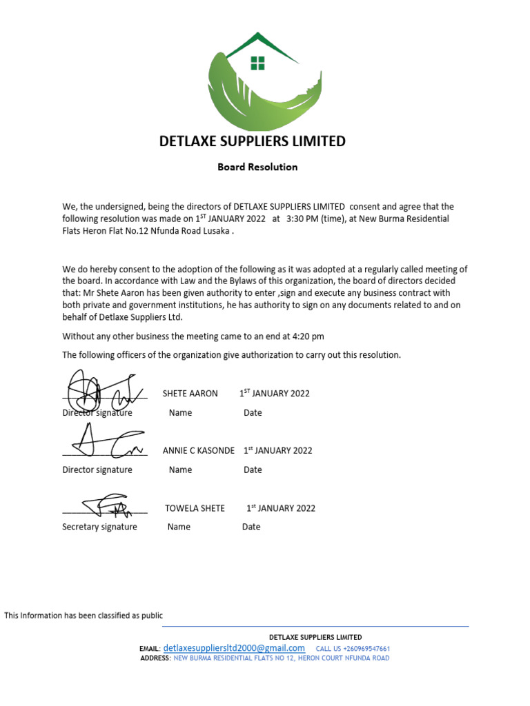 board resolution | PDF