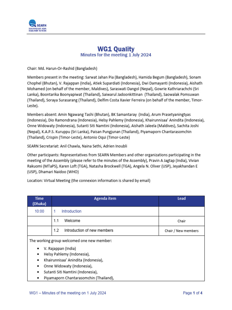 WG1 Quality | PDF