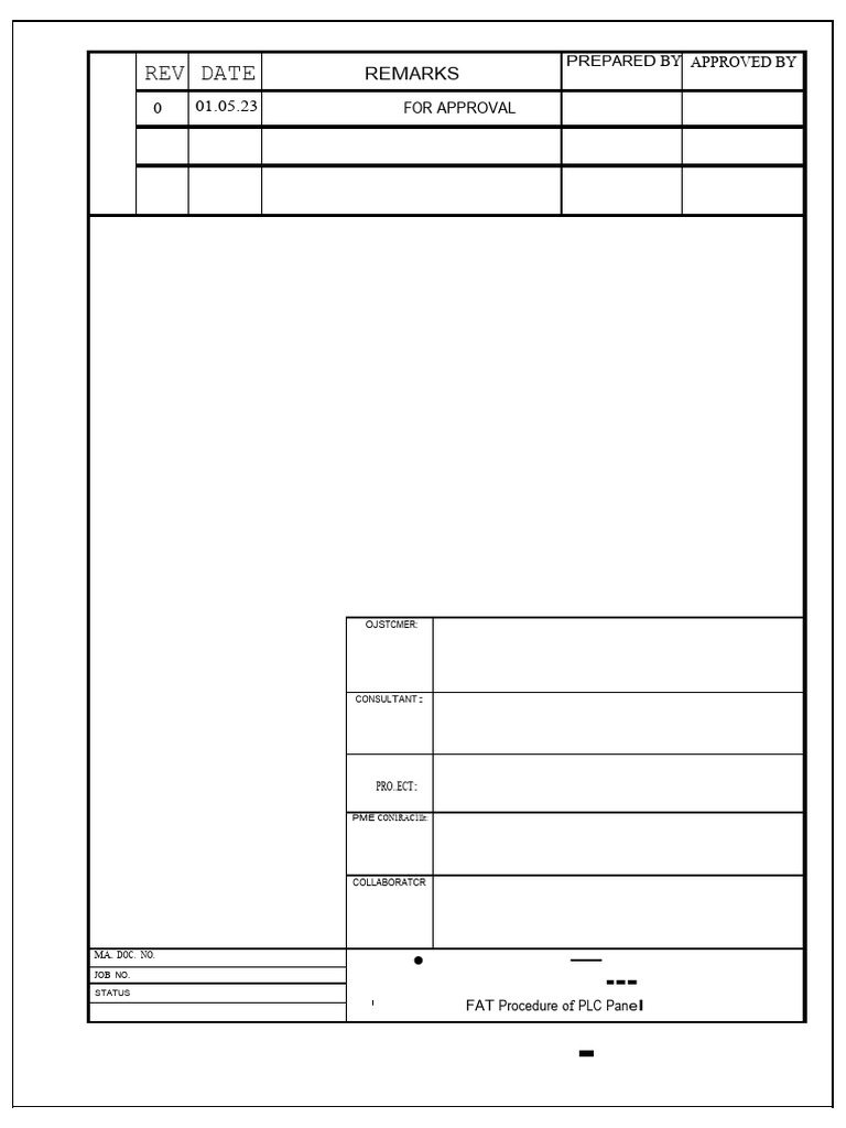 FAT Procedure of PLC Panel | PDF | Programmable Logic Controller | Input/Output