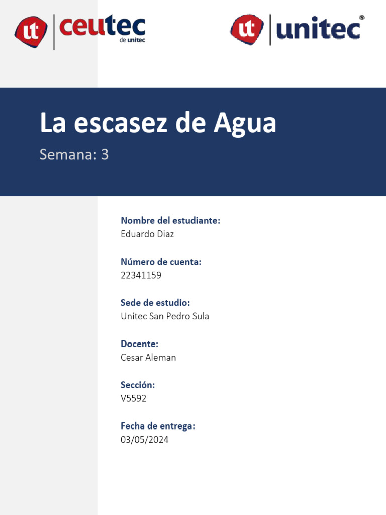 Escasez de Agua | PDF | Agua | Escasez de agua