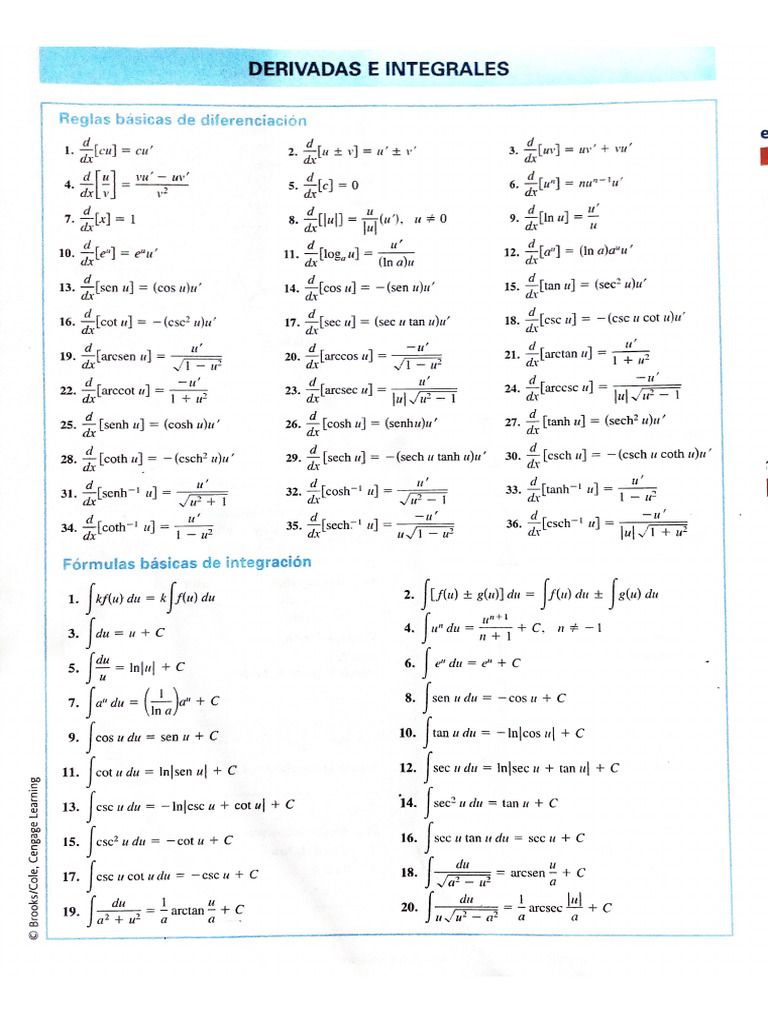 Derivadas e Integrales Juntas | PDF