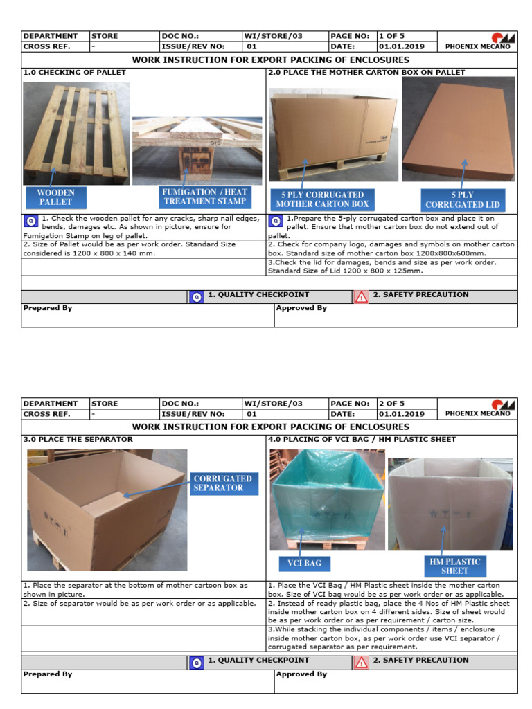 Export Packing Instructions for Enclosures | PDF | Pallet | Industrial ...