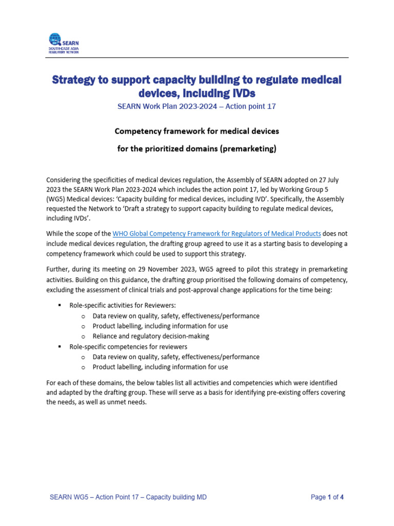 AP17 Competency Framework MD Premarketing | PDF | Risk Management ...