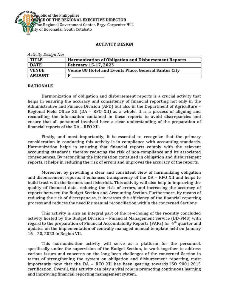 (Activity Design) Harmonization of Reports | PDF | Regulatory ... (Activity Design) Harmonization of Reports | PDF | Regulatory ...