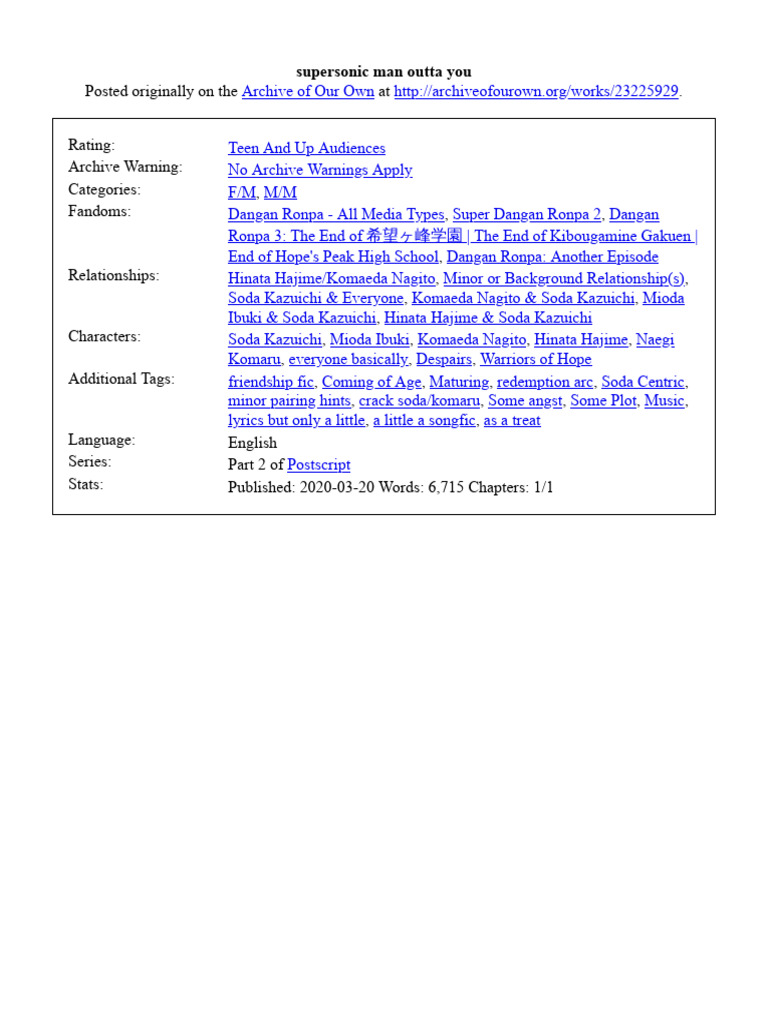 Supersonic Man Outta You | PDF | Poetry