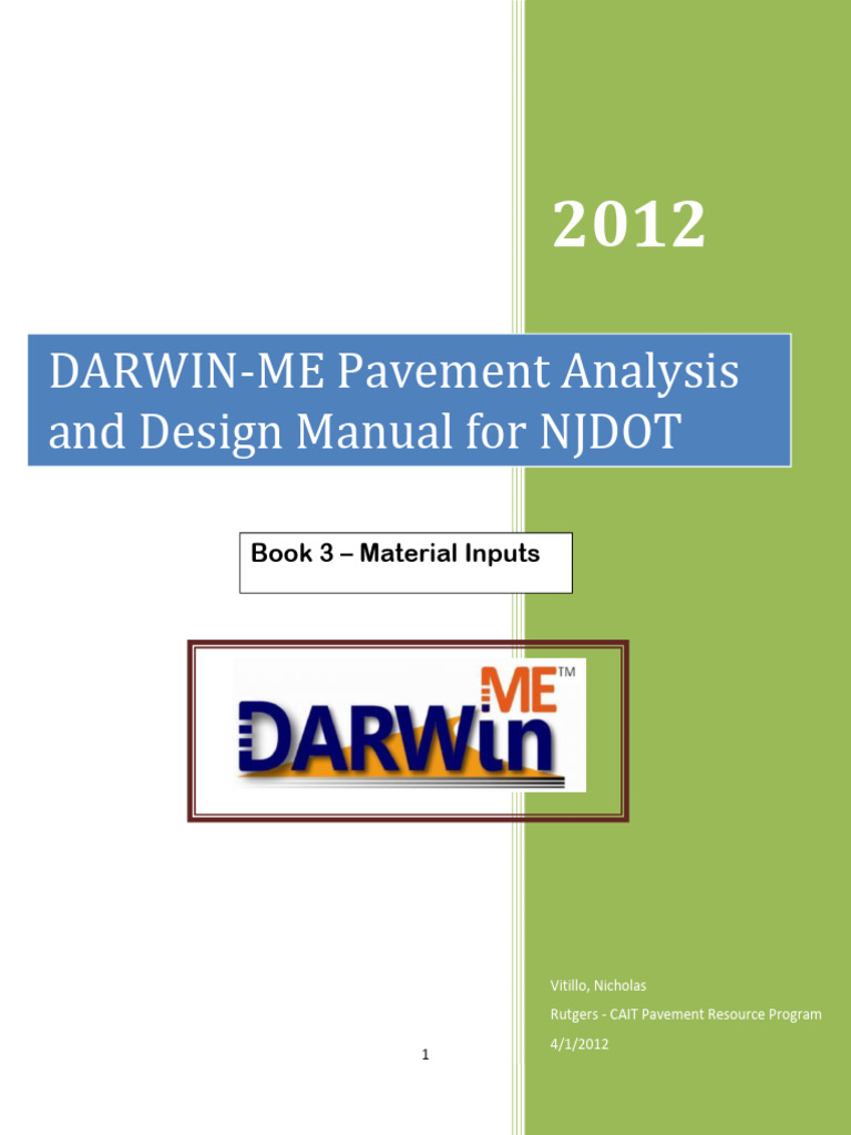 NJDOT DARWIN-ME Pavement Design Guide | PDF | Road Surface | Concrete