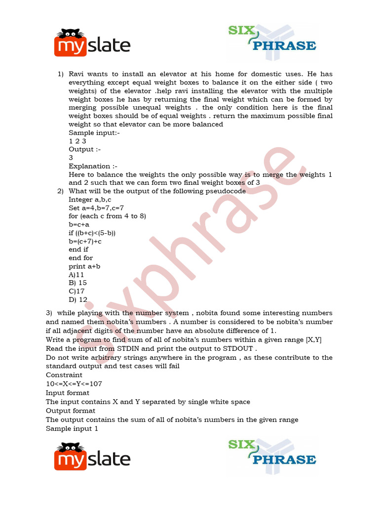Accenture Wheebox - Technical | PDF | Integer (Computer Science) | Prime Number