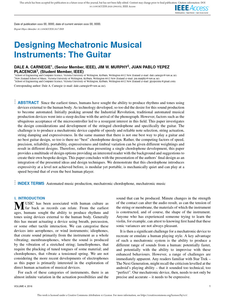 Designing Mechatronic Musical Instrument | PDF | String Instruments ...