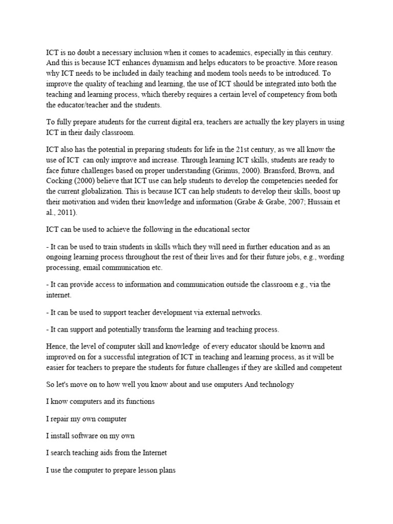 ICT For Educators | PDF | Educational Technology | Information And Communications Technology