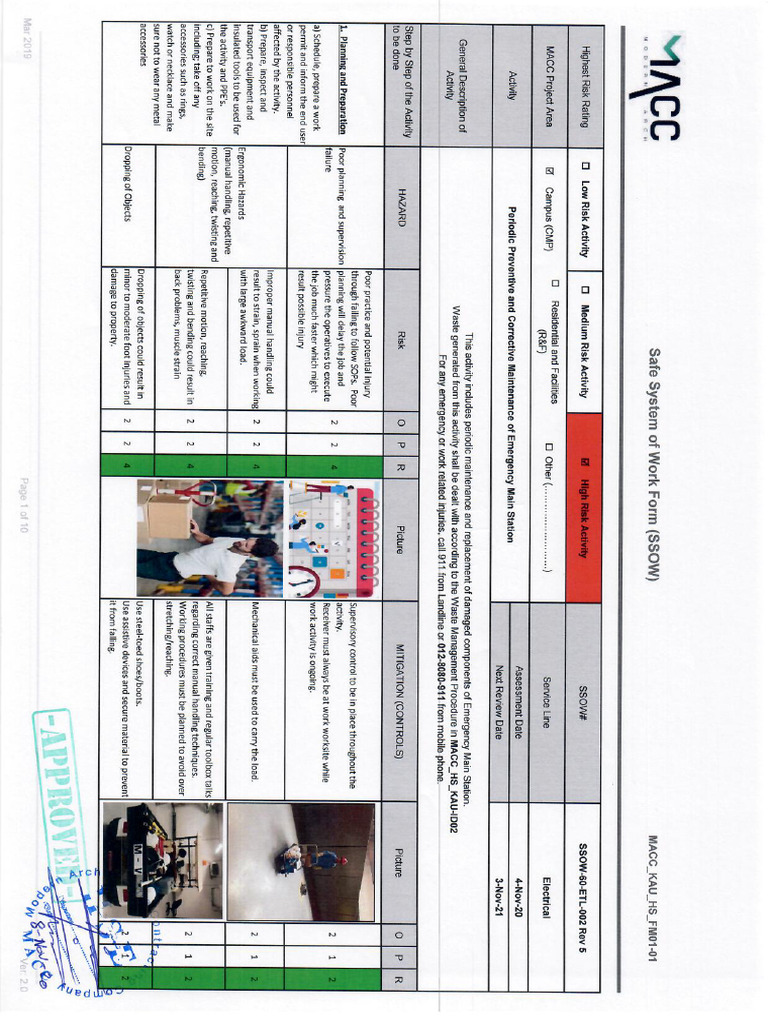 SSOW-60-ETL-002 Rev5 - PPM and CM of Emergency Main Station | PDF