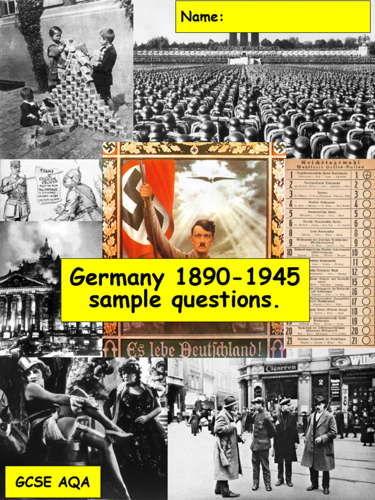 Germany 1890 To 1945 Sample Questions | PDF | Weimar Republic | Nazi ...