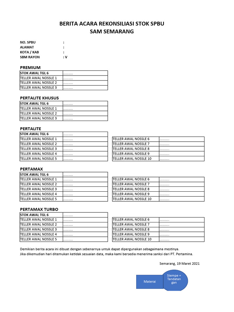 Tabel Rekon Sam Semarang Baru (Format) | PDF