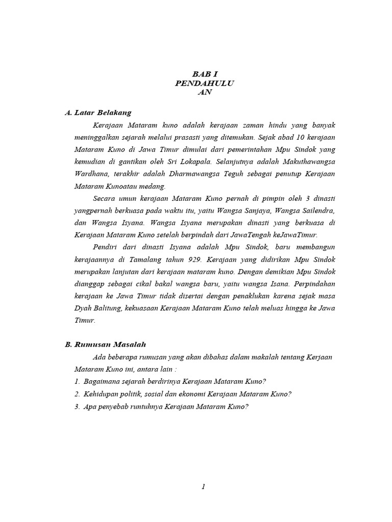 Kerajaan Mataram Kuno 2pdf | PDF | Sejarah