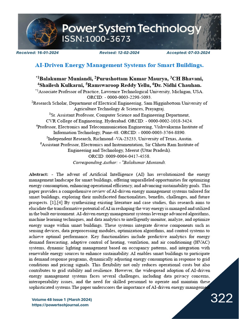 Ai Driven Energy Management Systems For Smart Buildings Pdf Energy