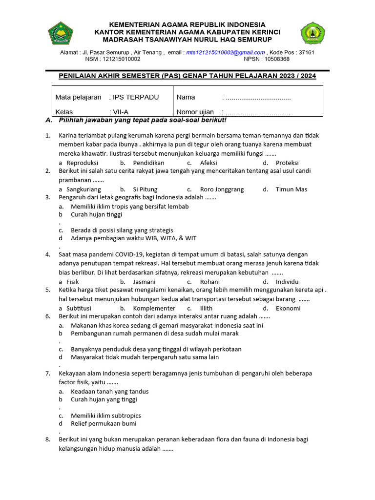 Kop Pat 2024 | PDF | Perjalanan | Sains & Matematika