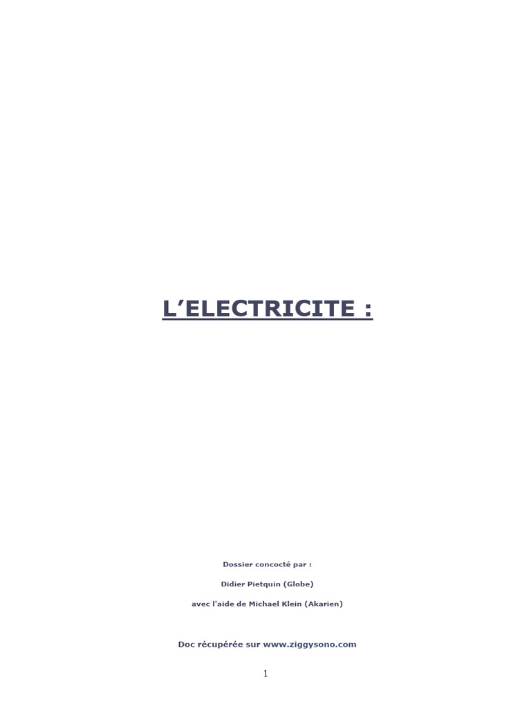 Electricite Dans Tous Ses Etats | PDF