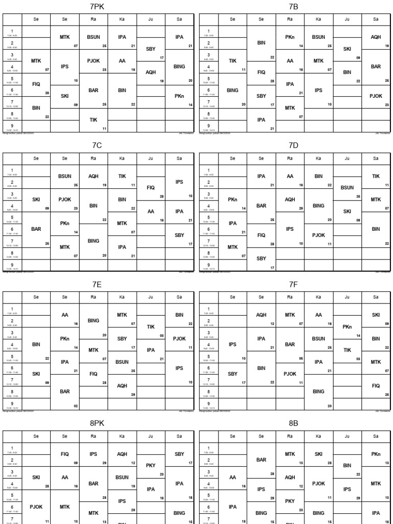 Jadwal Simpatika Semester Genap 2023-2024 Pasca Redis | PDF
