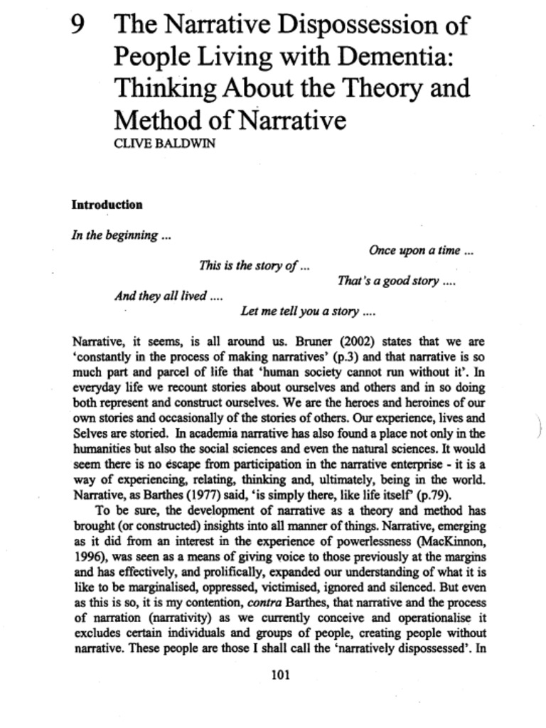 Narrative Dispossession of People With Dementia | PDF