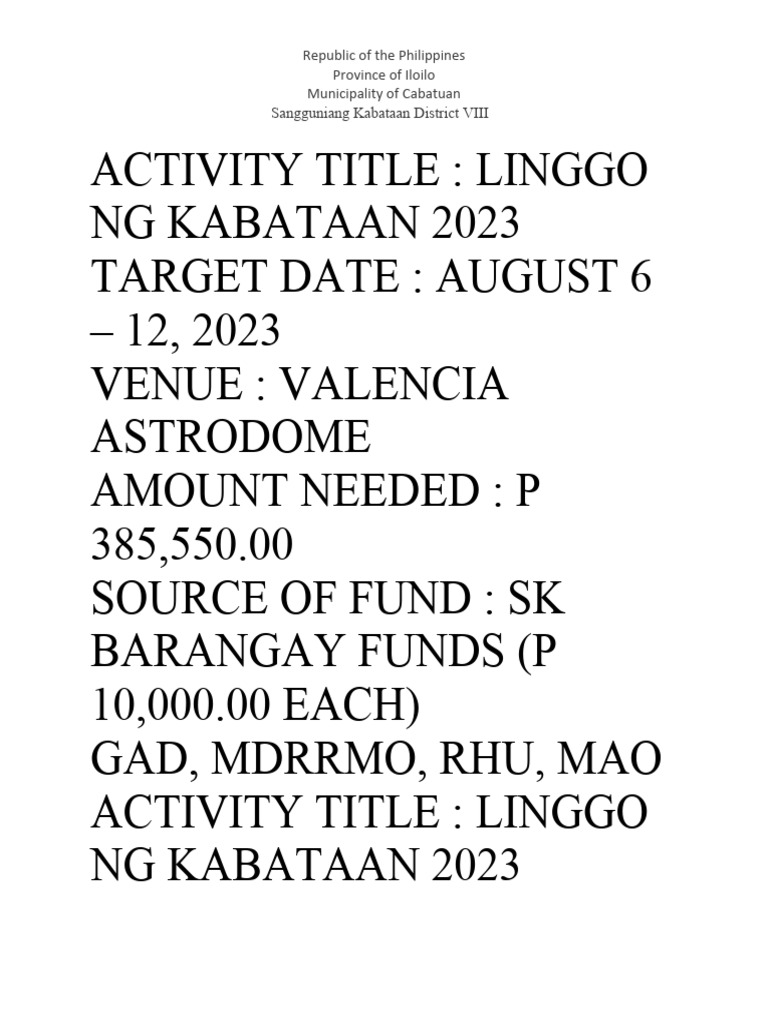 Project Prooposal D8 | PDF | Youth Organizations