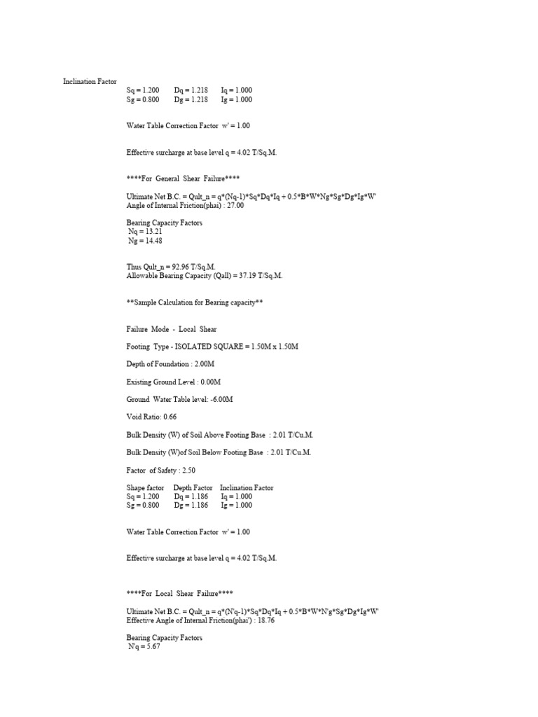 5.0 Depth Calculation SBC | PDF | Solid Mechanics | Horticulture