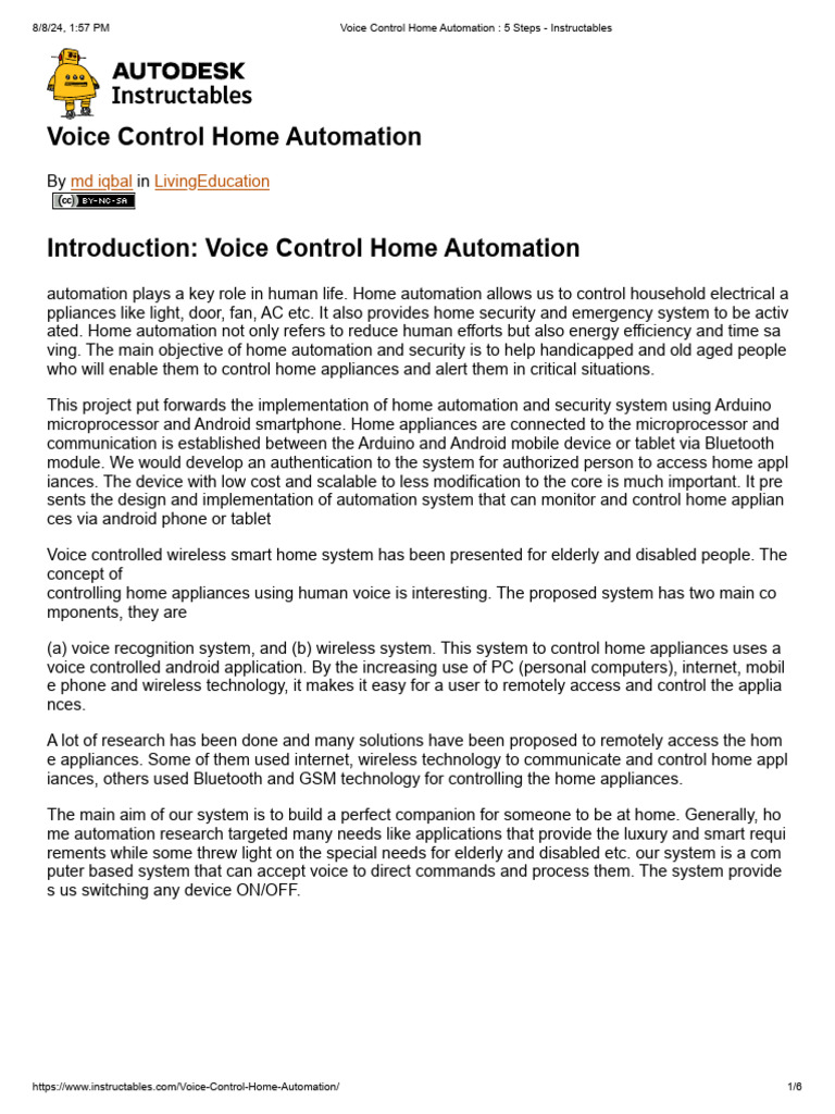 Voice Control Home Automation - 5 Steps - Instructables | PDF | Home ...