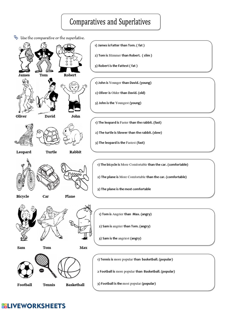 Comparatives and Superlatives Exercise | PDF