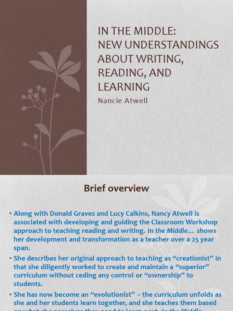 New Understandings About Teaching Writing and Reading: Nancy Atwell's ...