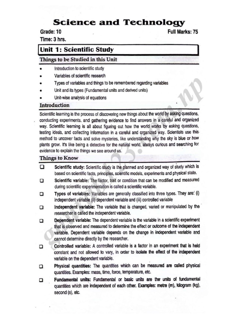 Science Note -Grade 10 | PDF