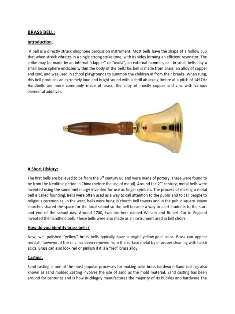 Brass bell | PDF | Brass | Casting