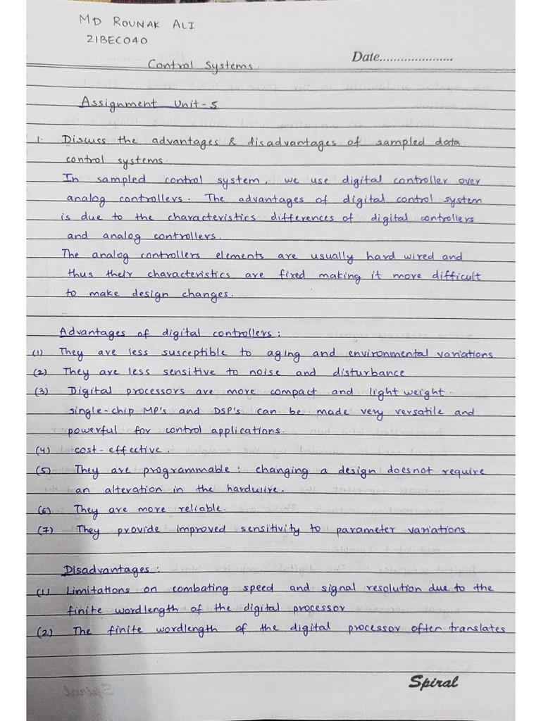 Control Assignment Unit 5 | PDF