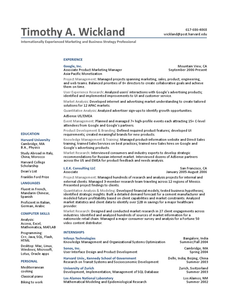 Timothy Wickland (Resume) | PDF | Marketing | Advertising