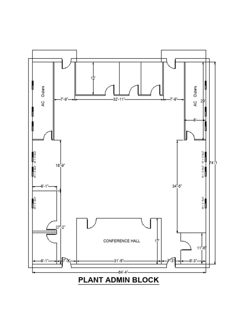 Plant Admin Block - With Dim | PDF