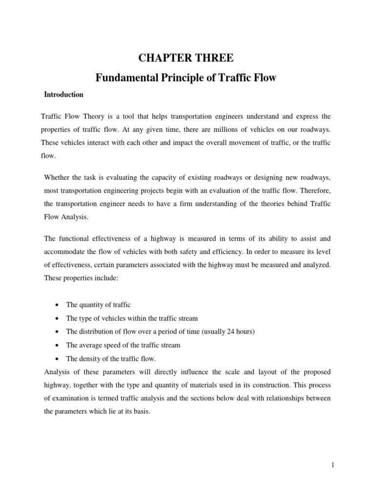 CH-3 Fundamental Principle of Traffic Flow | PDF | Traffic