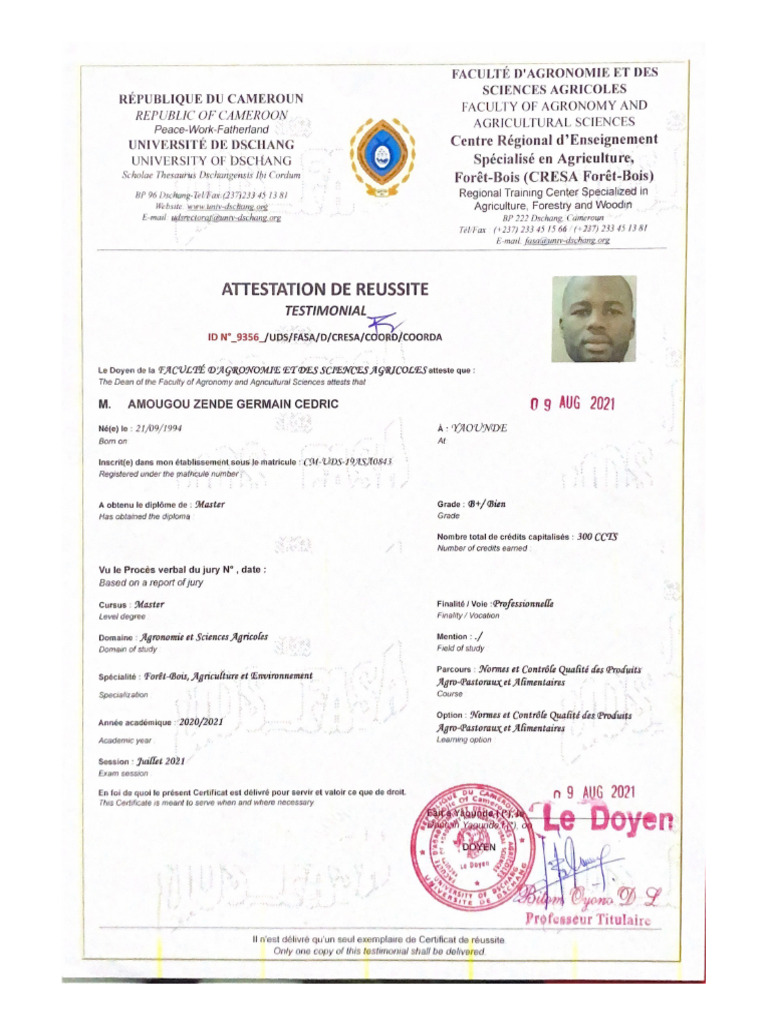 Mes - Documents - Officiels-Cédric Amougou | PDF