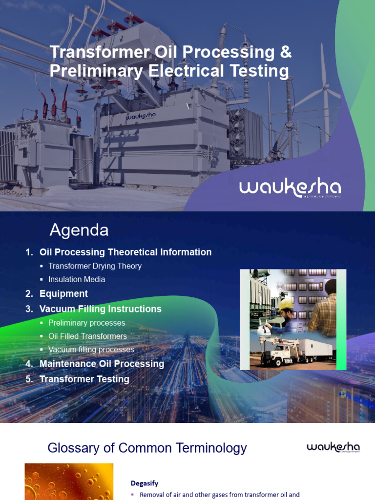 Transformer Oil Processing and Preliminary Electrical Testing 083022 ...