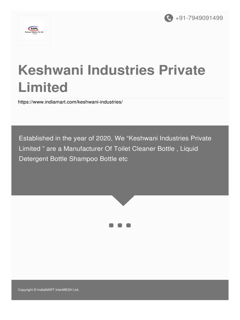 Keshwani Industries Private Limited | PDF | Bottle