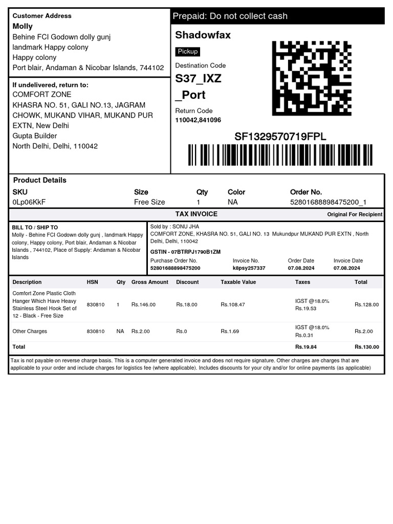 Sub Order Labels | PDF | Invoice | Taxes