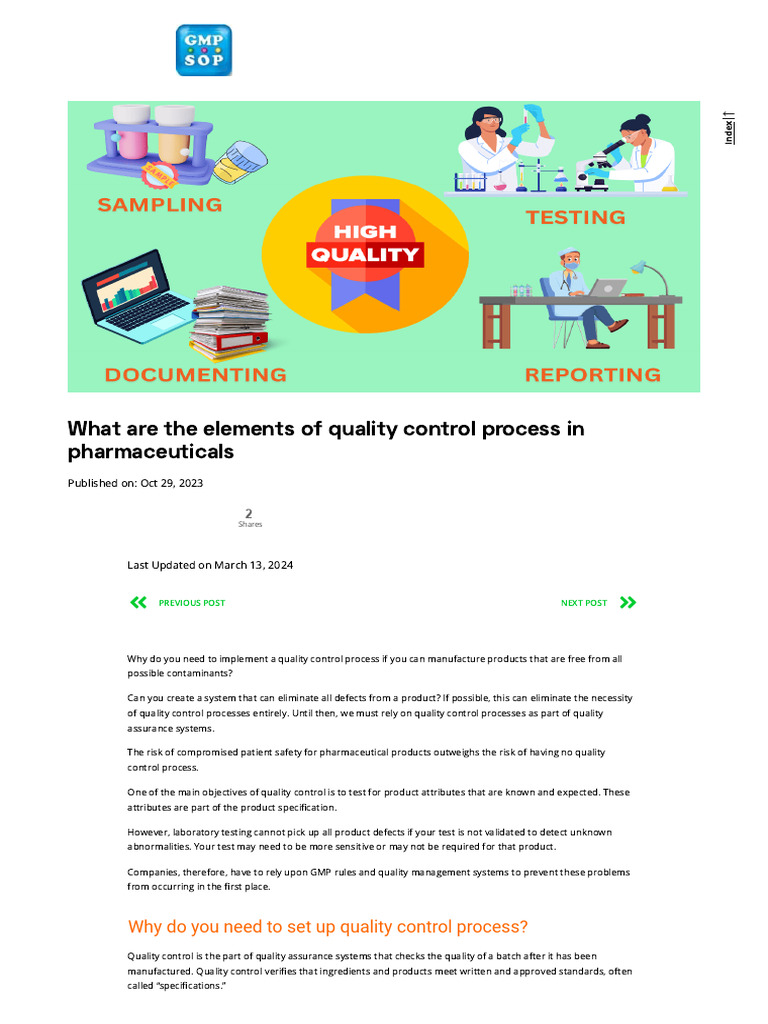 What Are The Elements of Quality Control Process | PDF | Specification ...