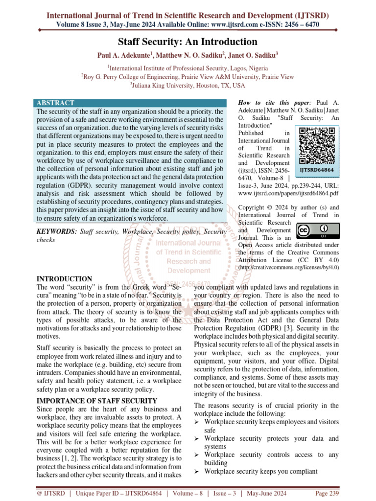 Staff Security An Introduction | PDF | Computer Security | Security