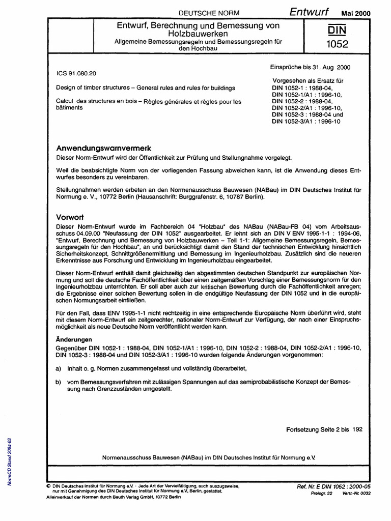NormCD 2004-03 : Norme DIN 1052 | PDF | Sciences et mathématiques