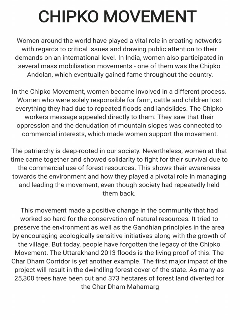 Chipko Movement | PDF