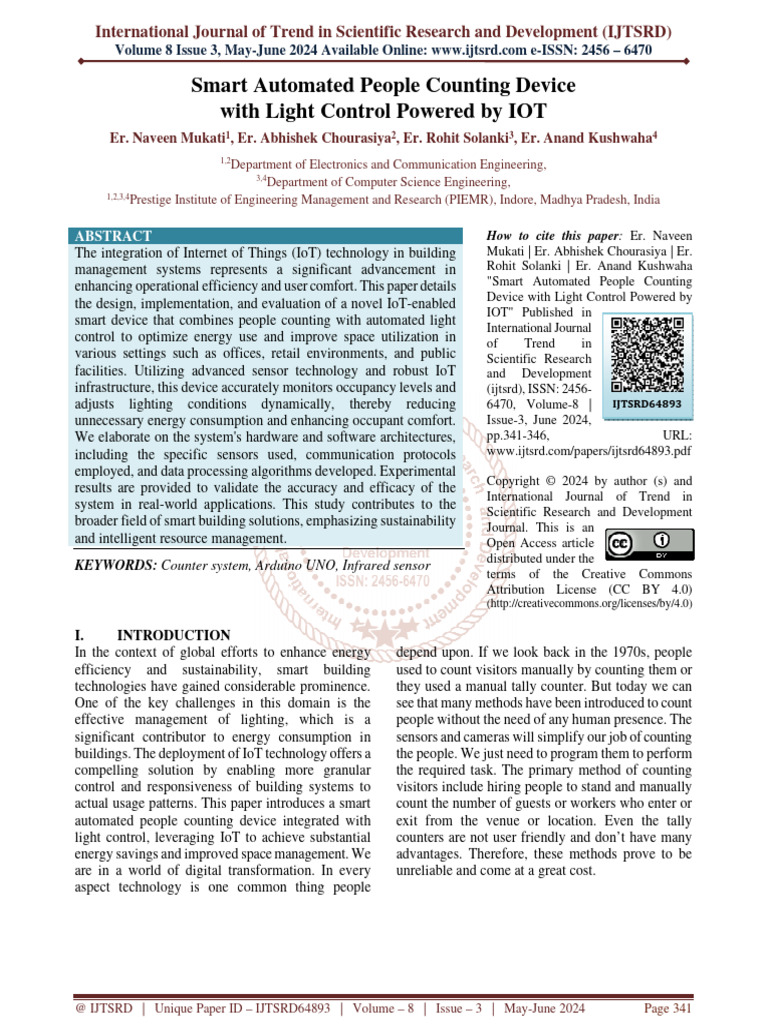 Smart Automated People Counting Device With Light Control Powered by ...
