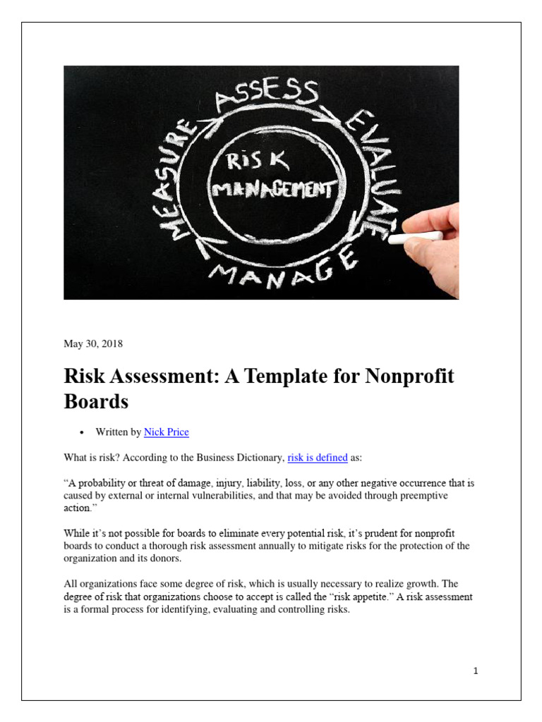 Nonprofit Risk Assessment Guide | PDF | Risk | Risk Management