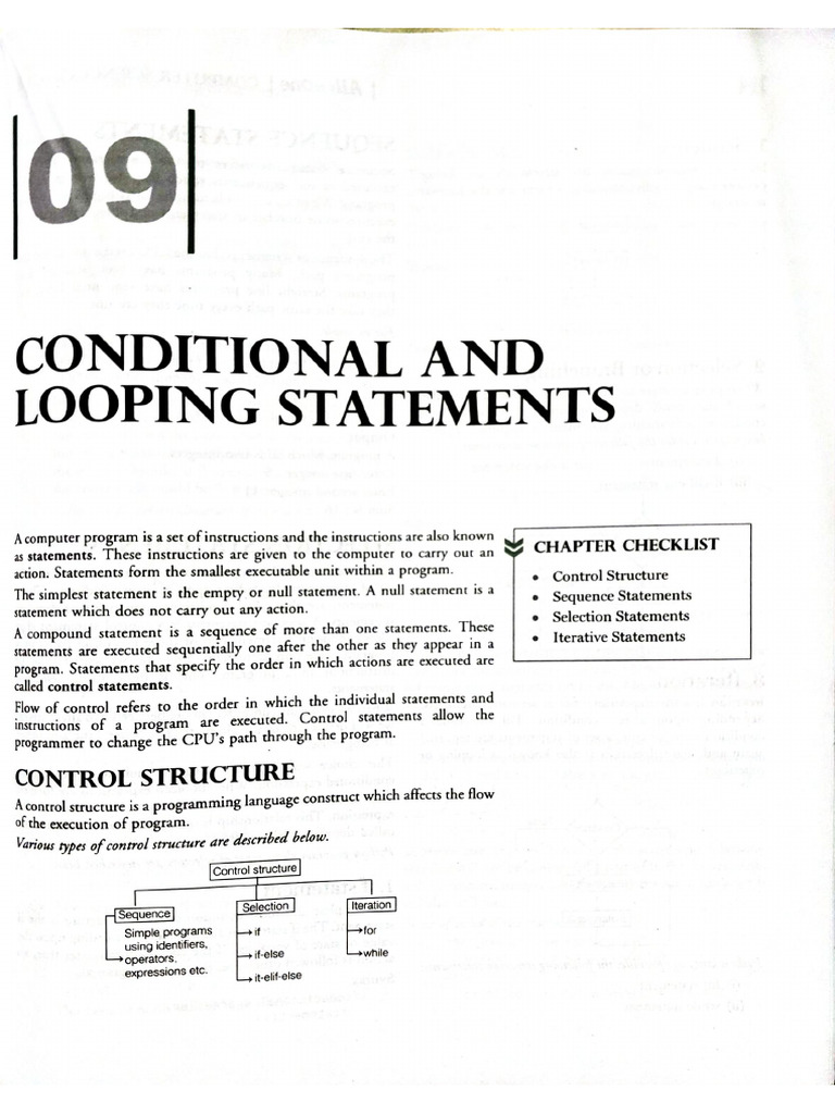 Conditional and Looping Statement | PDF