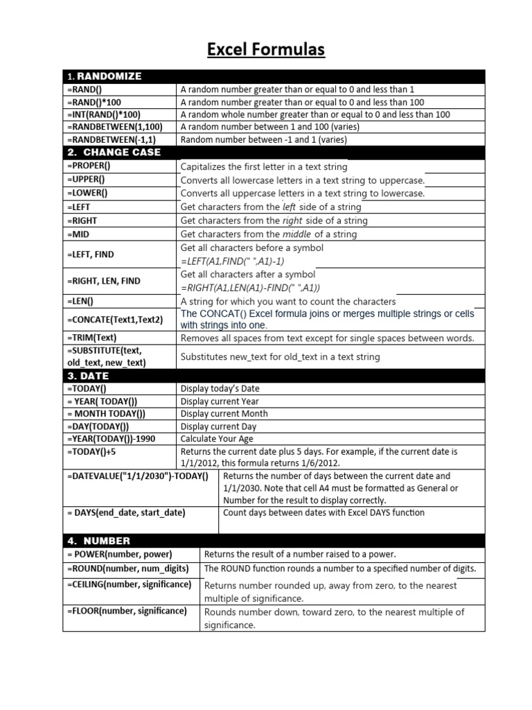 Excel Formulas Pdf Letter Case Microsoft Excel