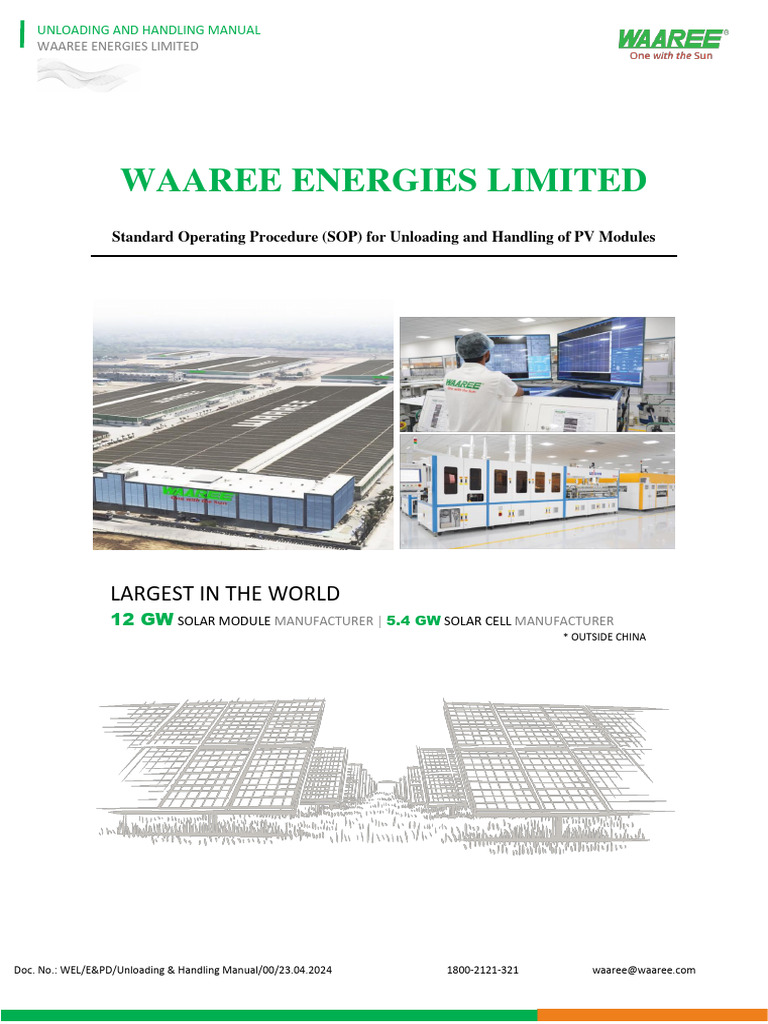 Waaree Module Unloading and Handling Manual | PDF | Forklift | Pallet