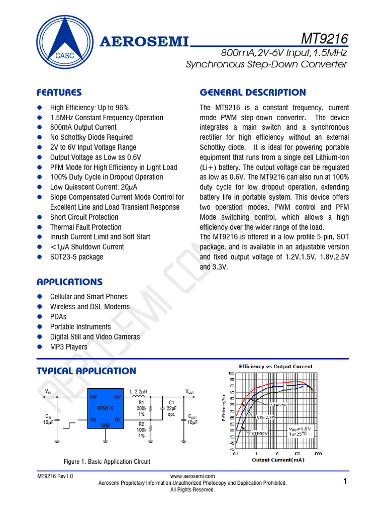 MT9216 | PDF | Power Electronics | Electronic Engineering