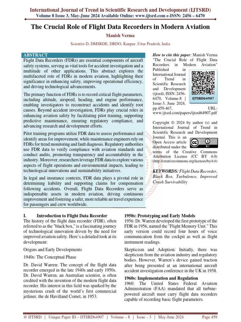 The Crucial Role of Flight Data Recorders in Modern Aviation | PDF ...