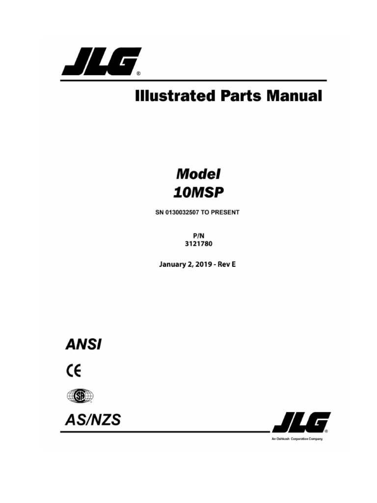 10MSP_JLG_Parts_Manual | PDF | Electrical Connector | Bearing (Mechanical)